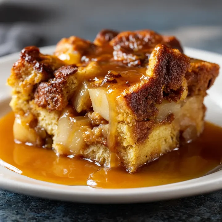 Classic Apple Bread Pudding with Bourbon Sauce Recipe - Meatydelights
