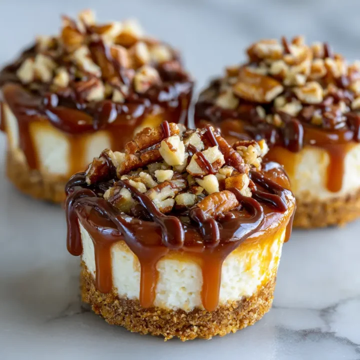 No Bake Turtle Mini Cheesecake Meatydelights