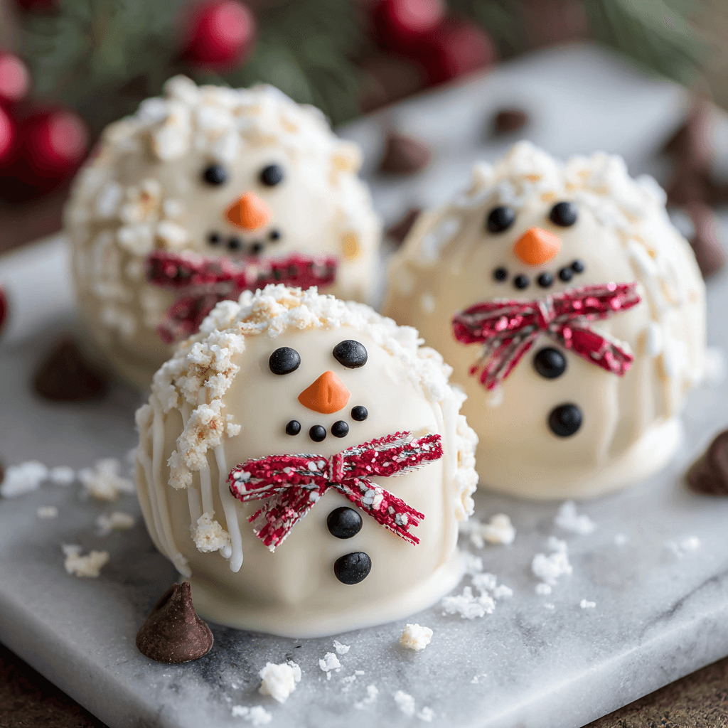 No-Bake Snowman Truffles Recipe - Meatydelights
