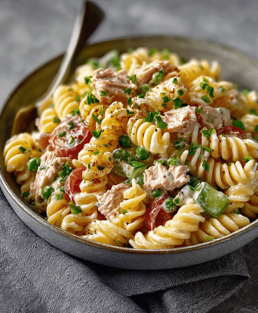 Easy Tuna Pasta Salad Recipe - Meatydelights