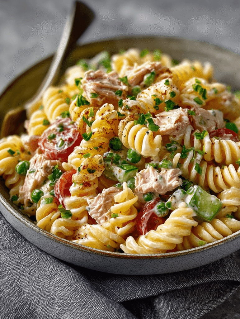 Easy Tuna Pasta Salad Recipe - Meatydelights