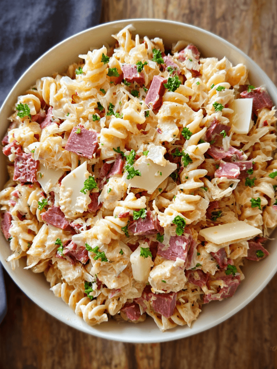 Reuben Pasta Salad Recipe - Meatydelights