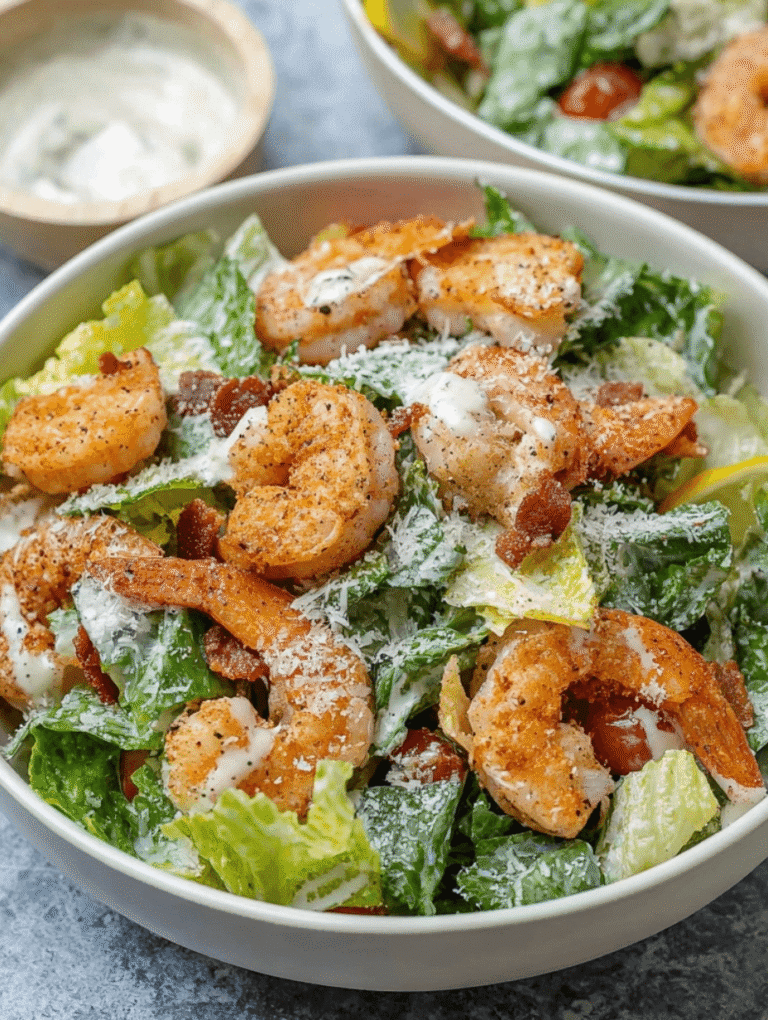 Keto Cajun Shrimp Caesar Salad Recipe - Meatydelights