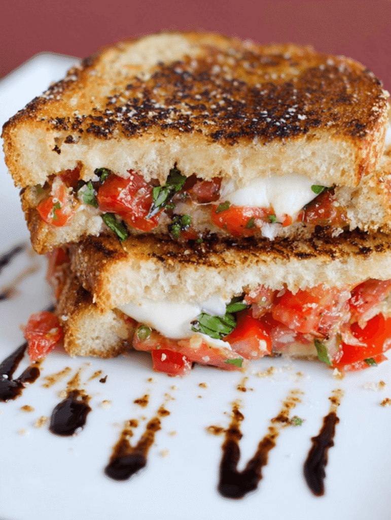 Bruschetta Grilled Cheese Sandwich Recipe - Meatydelights