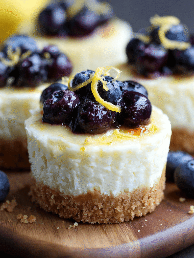 Lemon-Blueberry Mini Cheesecake Cupcakes Recipe - Meatydelights
