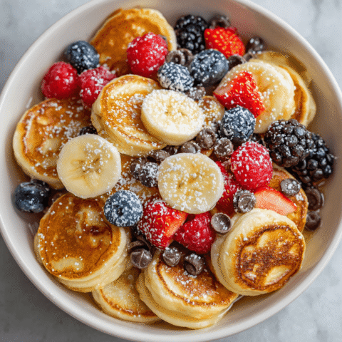 Mini Pancake Cereal Bowl Recipe - Meatydelights