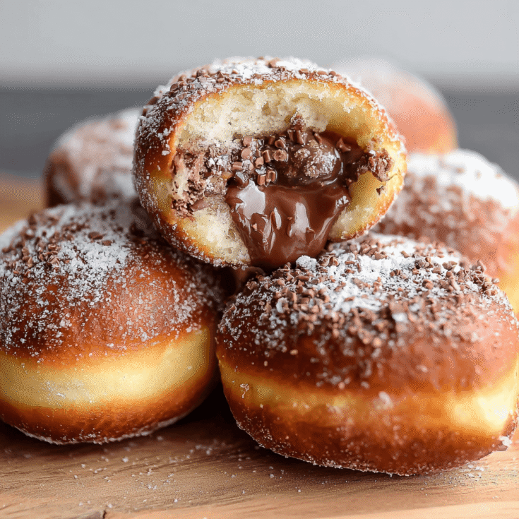 Chocolate Hazelnut Stuffed Donuts Recipe - Meatydelights