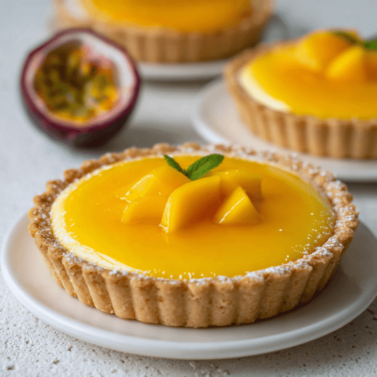 Mango Vanilla Mirror Tart Recipe - Meatydelights